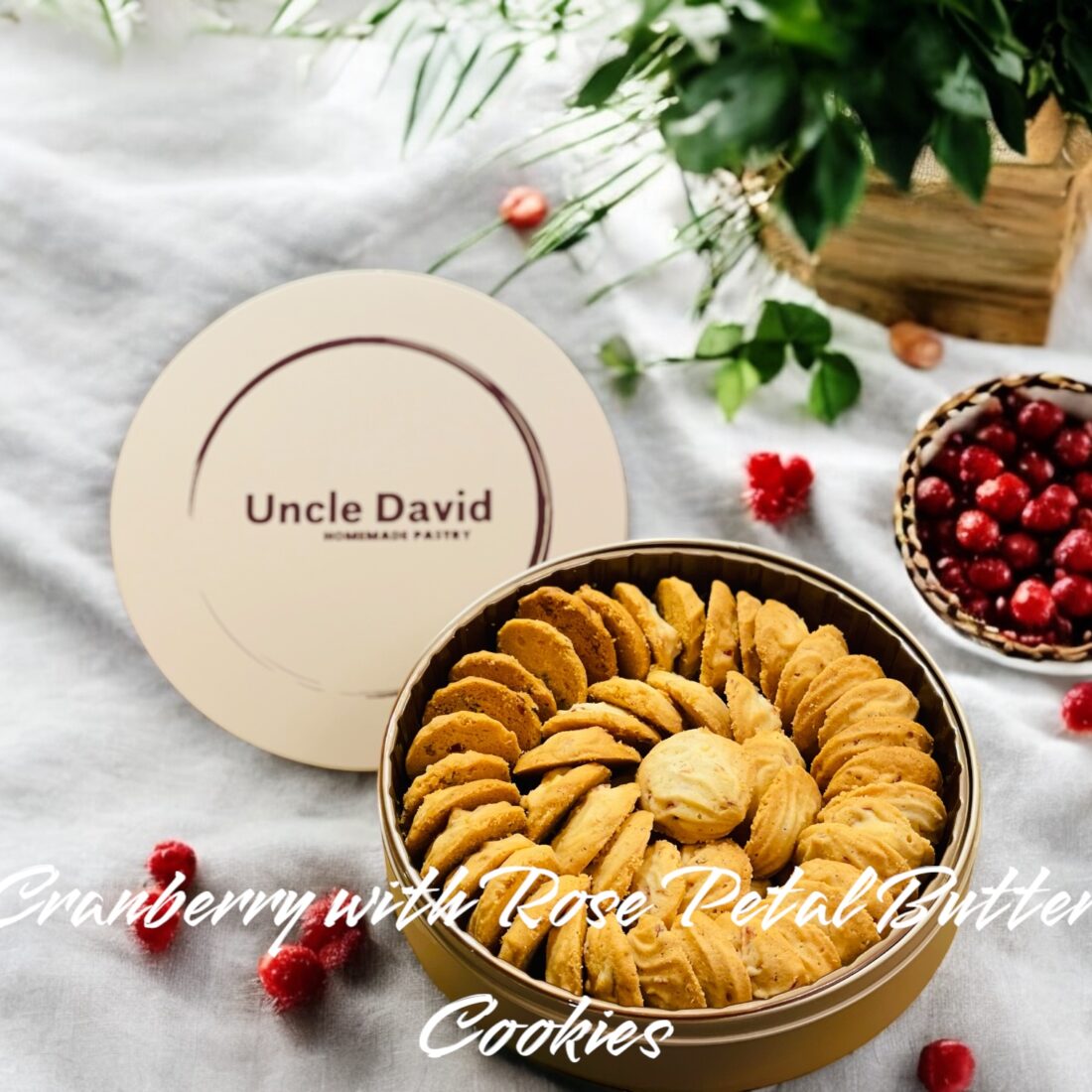 Uncle David Cranberry Butter Cookies - Uncle David Homemade Pastry